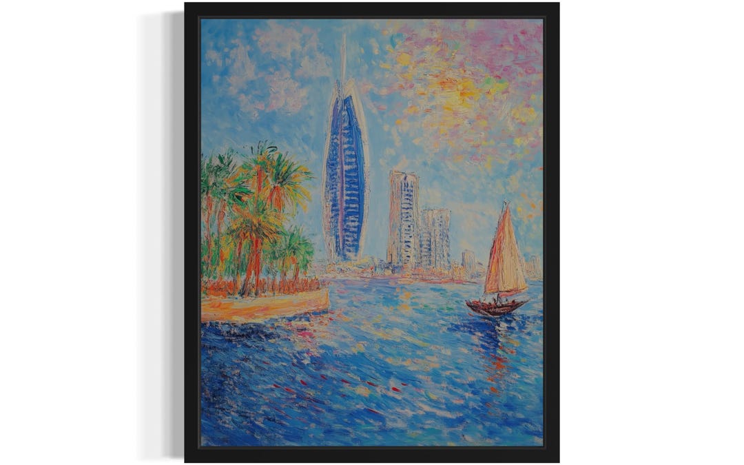 Bahrain Countries Monet Art Print, Wall Art Poster, Original Paint ...