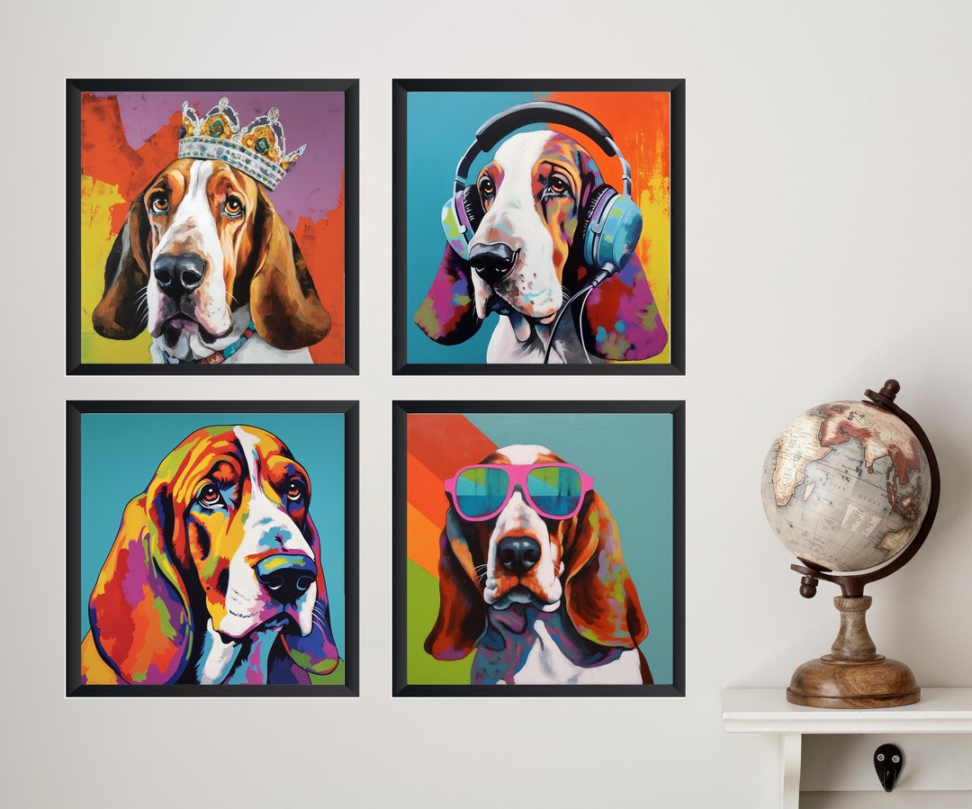 Beagle Art Print, Beagle Poster, Beagle Wall Art (set of 4) Unframed ...