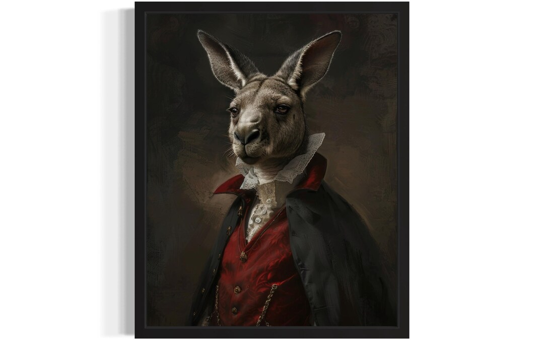 Kangaroo Vampire Art Print Poster, Gothic Original Artwork, Kangaroo ...
