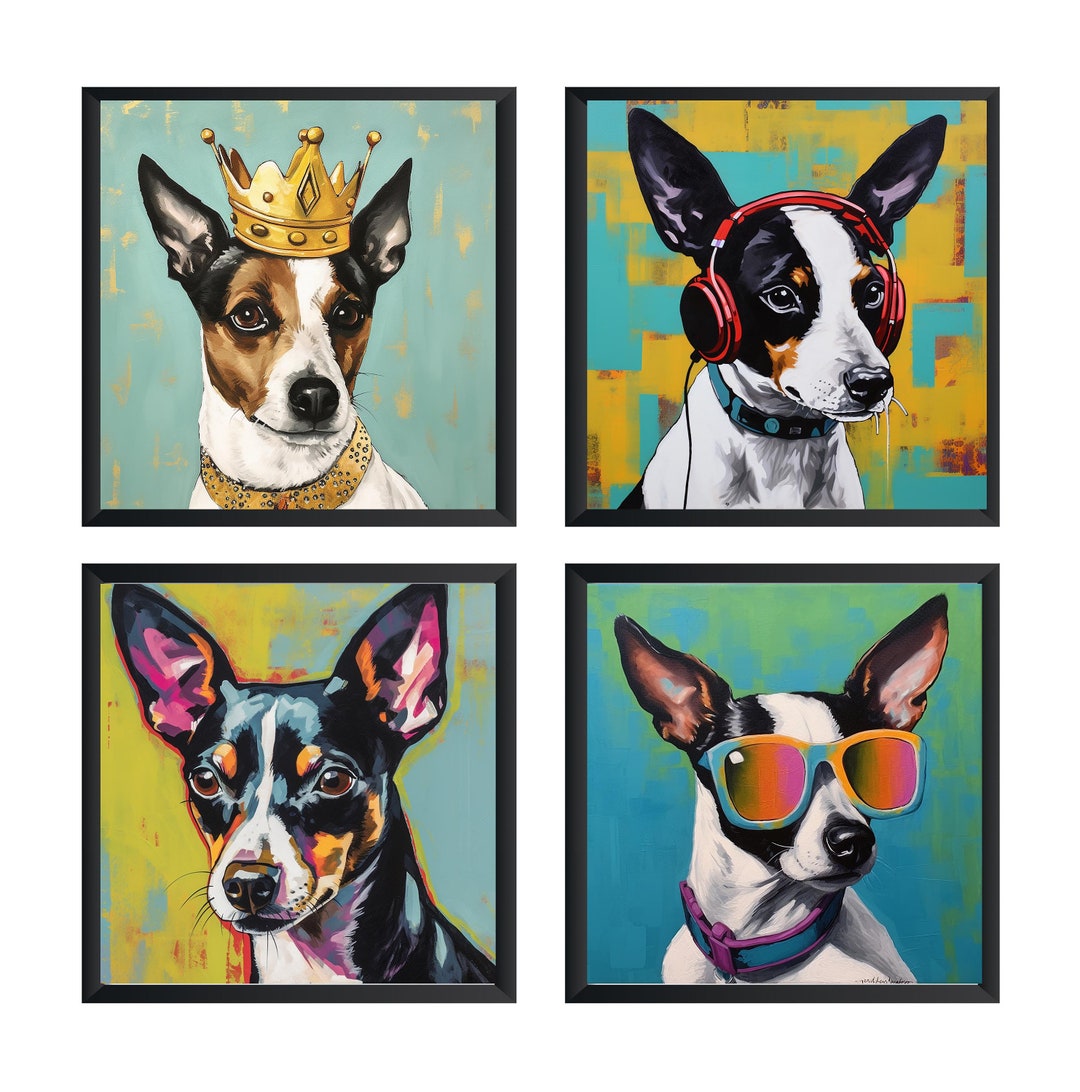 Rat Terrier Art Print, Rat Terrier Poster, Rat Terrier Wall Art (set of ...