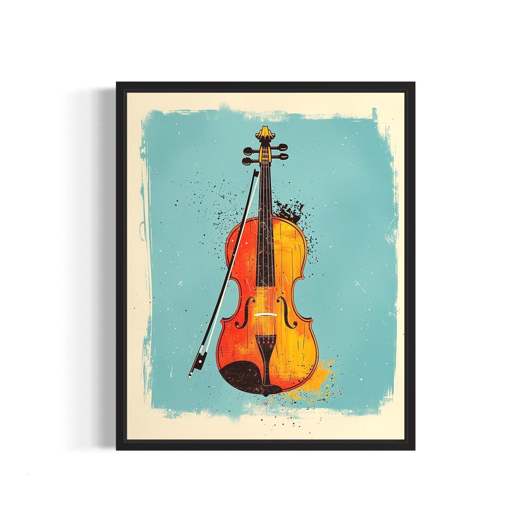 Violin Pop Art Poster Art Print, Retro Vintage Collection Decor - Etsy