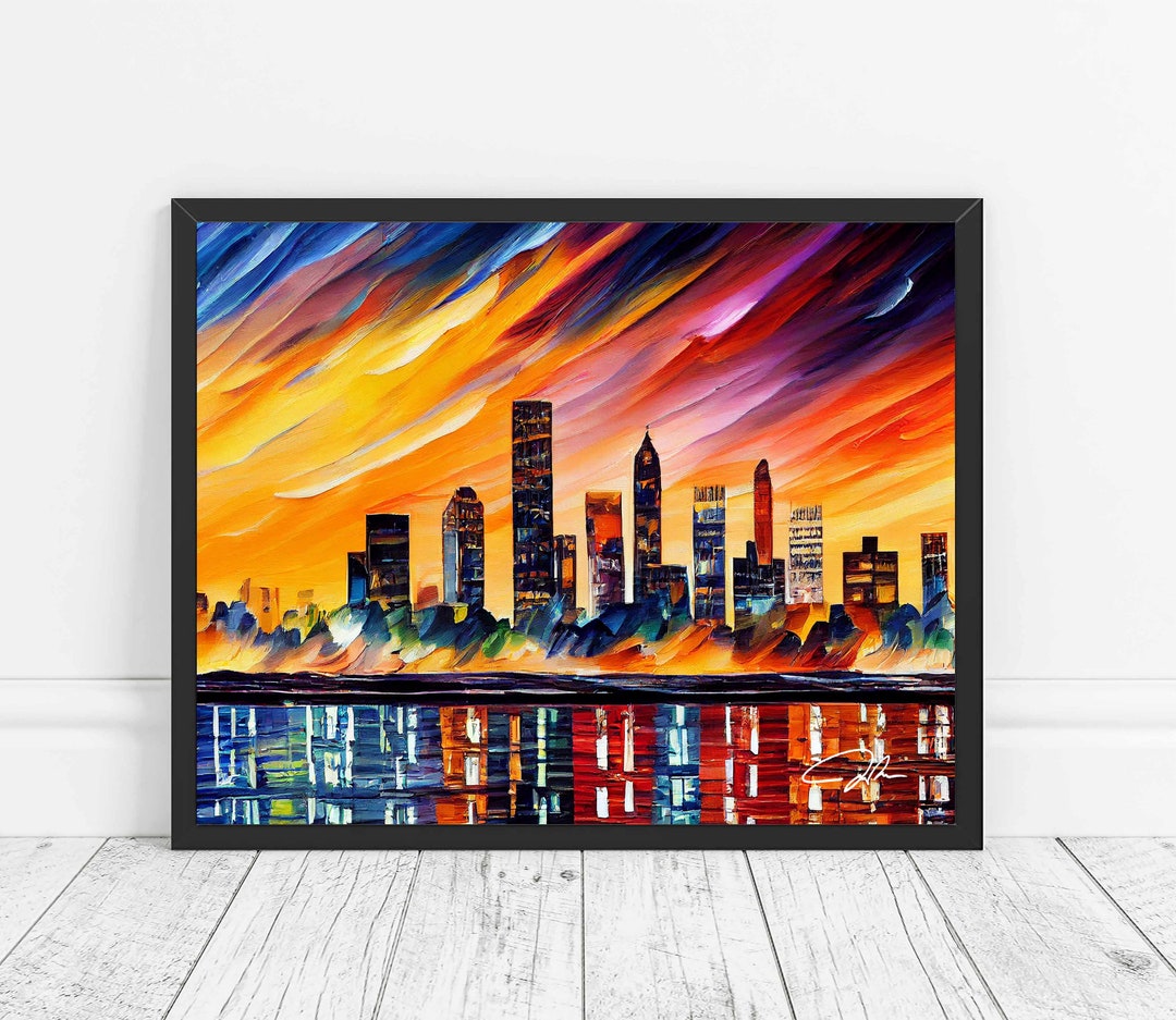 Memphis Tennessee Skyline Art Print Memphis Painting Wall Art, Original ...