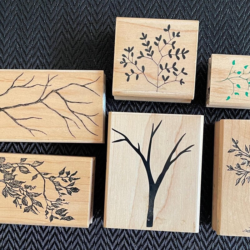 Rubber Stamp of Trees - Etsy