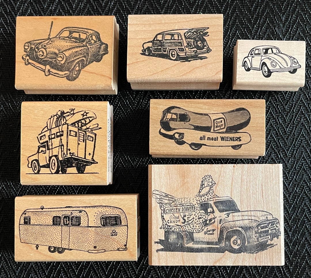 Rubber Stamps, of Vintage Cars, a Camper, Travel Trailer, and the ...