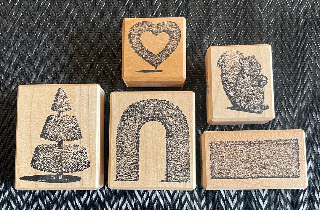 Rubber Stamps of Topiary Plants From Stampa Barbara - Etsy