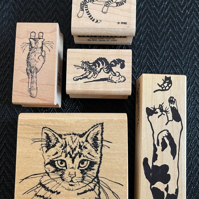 Cat Rubber Stamp - Etsy
