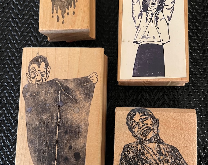 Vampire and Zombie Rubber Stamps - Etsy