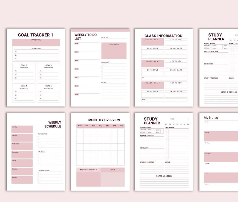 STUDENT PLANNER: Activities and Academics Planner Notebooks - Etsy