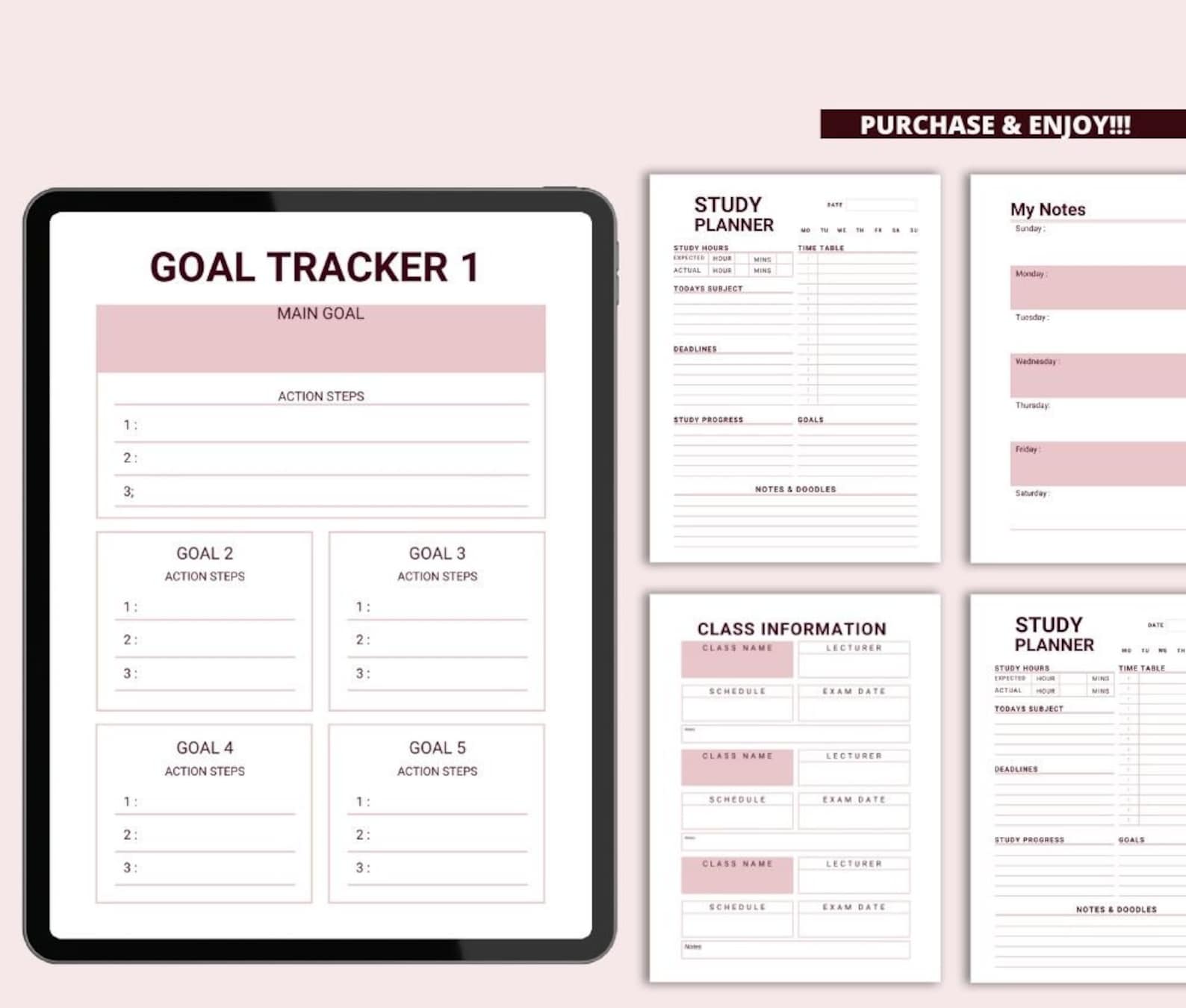 STUDENT PLANNER: Activities and Academics Planner Notebooks - Etsy