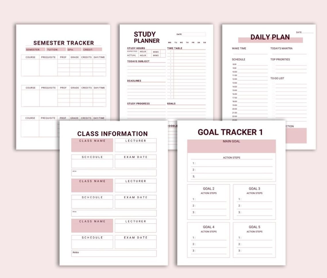 STUDENT PLANNER: Activities and Academics Planner Notebooks - Etsy