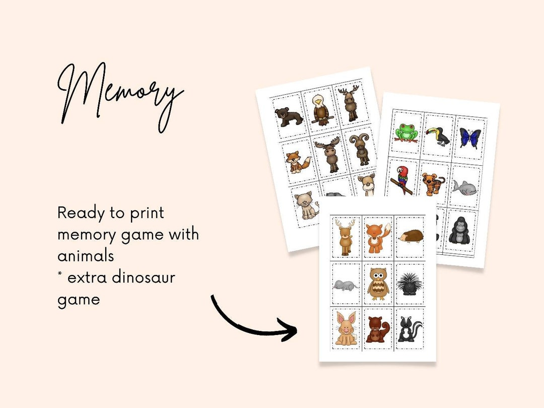 Kids Animal Memory Game Bundle | Kids Game | Animal Game | Kids Indoor ...