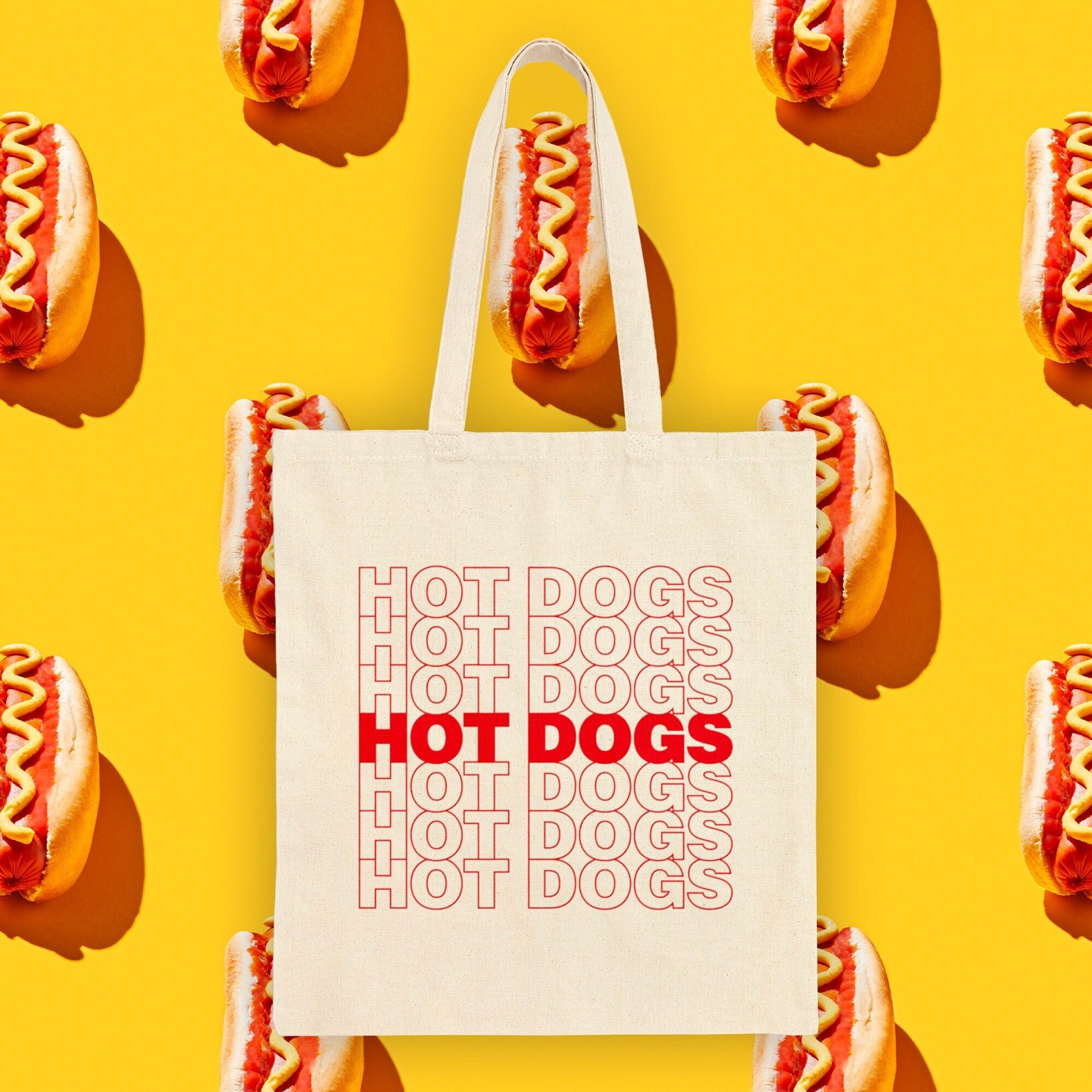 Hot Dogs Thank You Bag | Canvas Tote Bag | Reusable Bag - Etsy