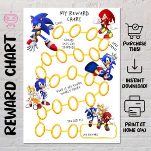Sonic the Hedgehog Reward Chart for Kids Behaviour Chart - Etsy New Zealand