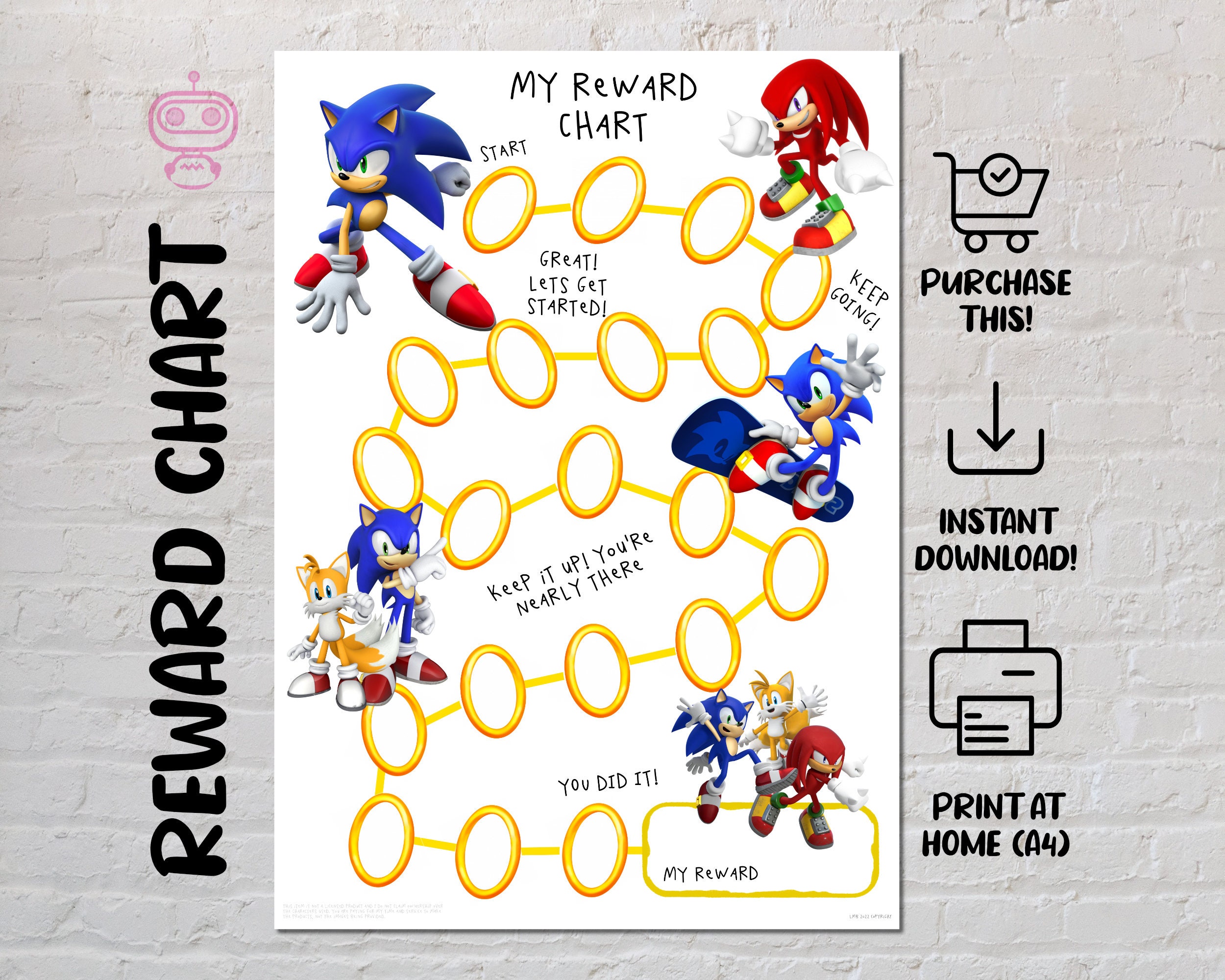 Sonic the Hedgehog Reward Chart for Kids Behaviour Chart - Etsy New Zealand