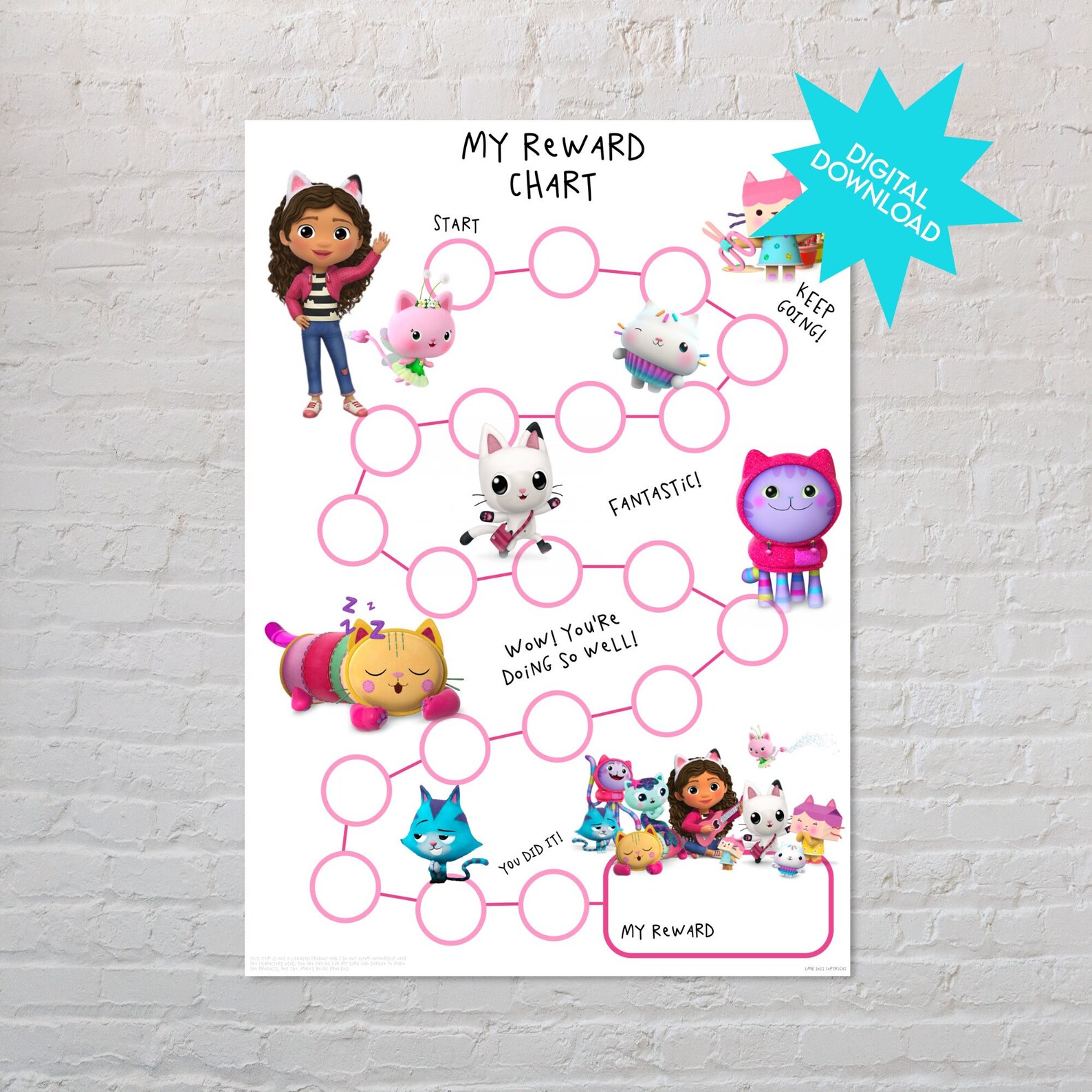 Gabby's Dollhouse Reward Chart for Behavior Chart - Etsy UK