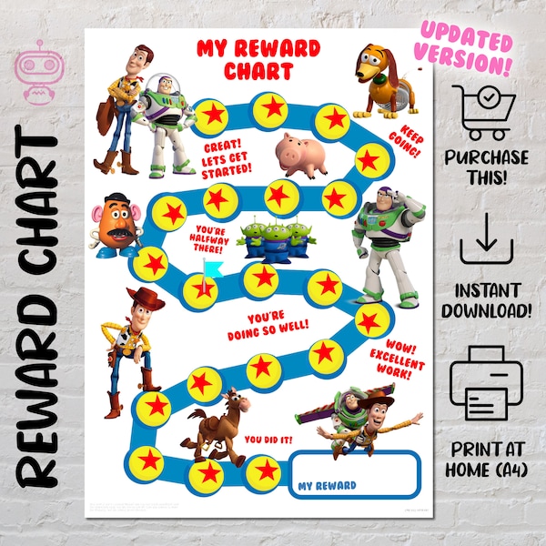 Potty Training Chart Buzz Lightyear - Etsy