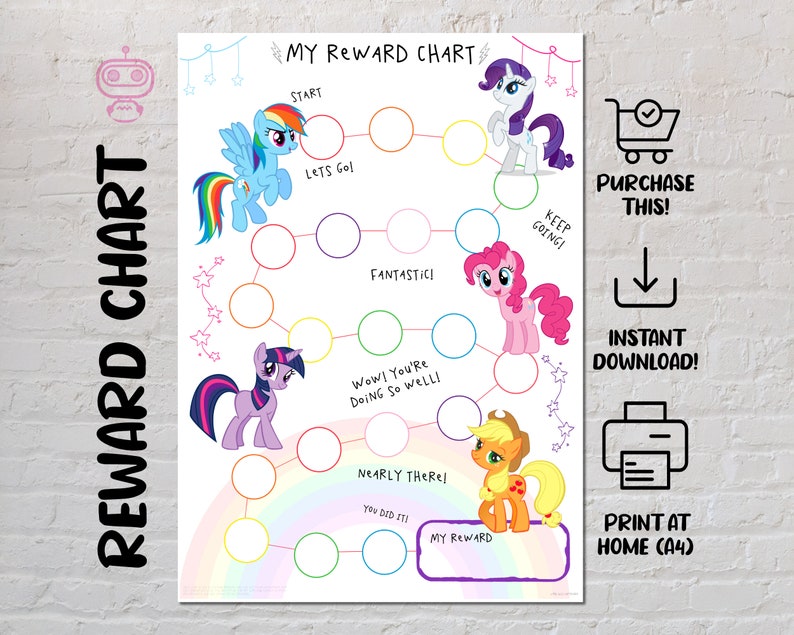 My Little Pony Reward Chart for Kids Behavior Chart - Etsy Israel