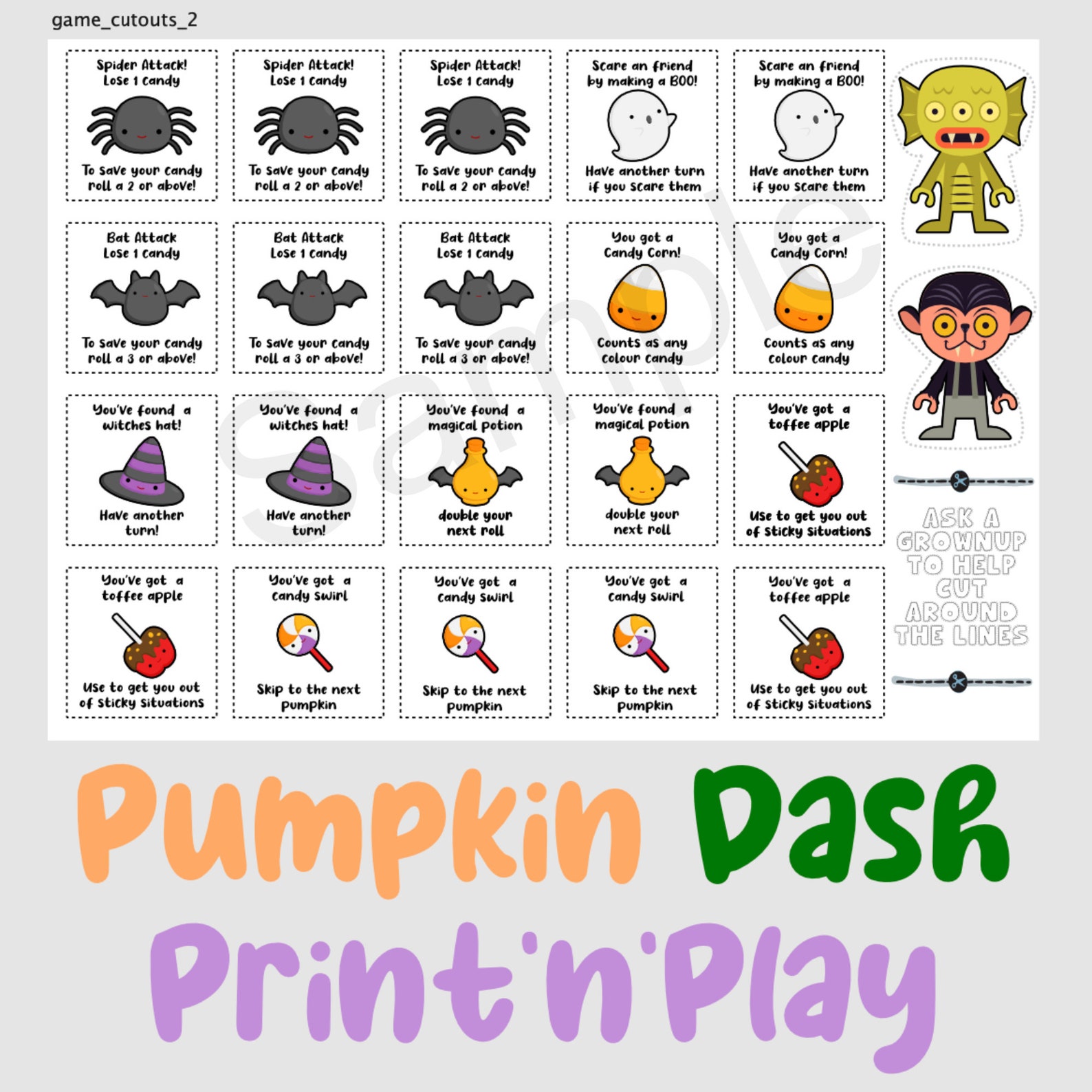 Halloween Board Game Printable Pumpkin Dash Halloween Board - Etsy UK