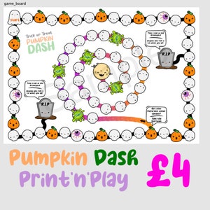 Halloween Board Game Printable Pumpkin Dash Halloween Board - Etsy UK