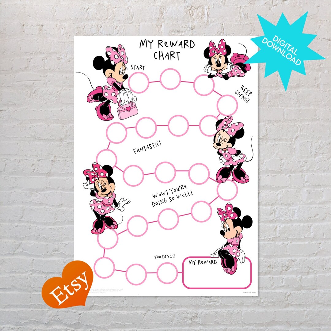 Minnie Mouse Reward Chart for Kids Behaviour Chart Printable - Etsy Ireland