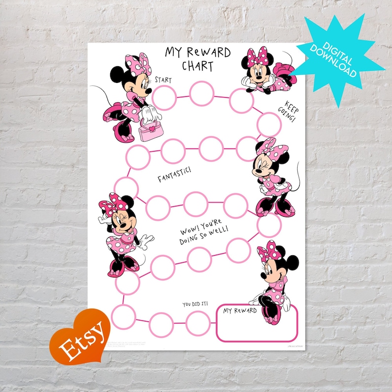 Minnie Mouse Reward Chart for Kids Behaviour Chart Printable - Etsy Ireland