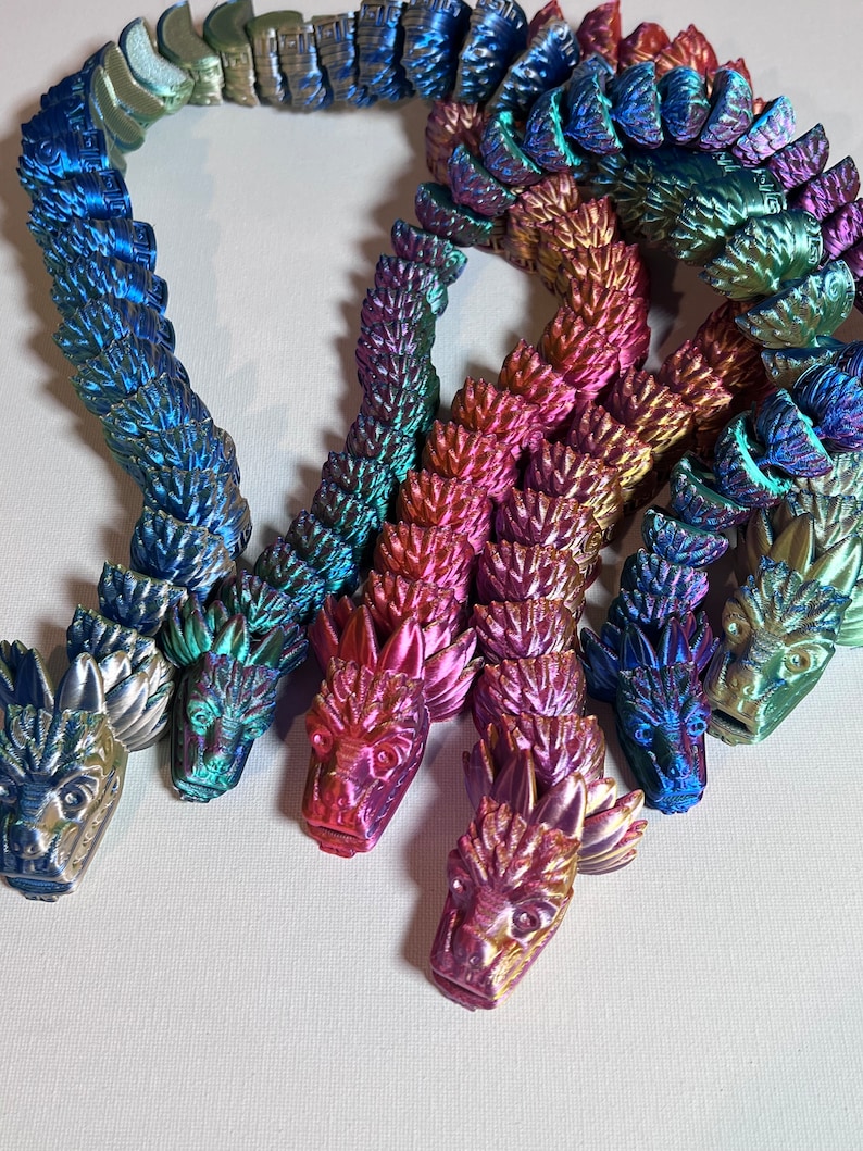 3D Printed Articulated Two Headed Dragon - Etsy