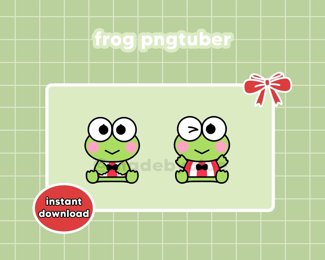 Kero Frog Pngtuber | Cute, Kawaii, Stream Assets, Twitch, Youtube, PNG Tuber, Reactive ...