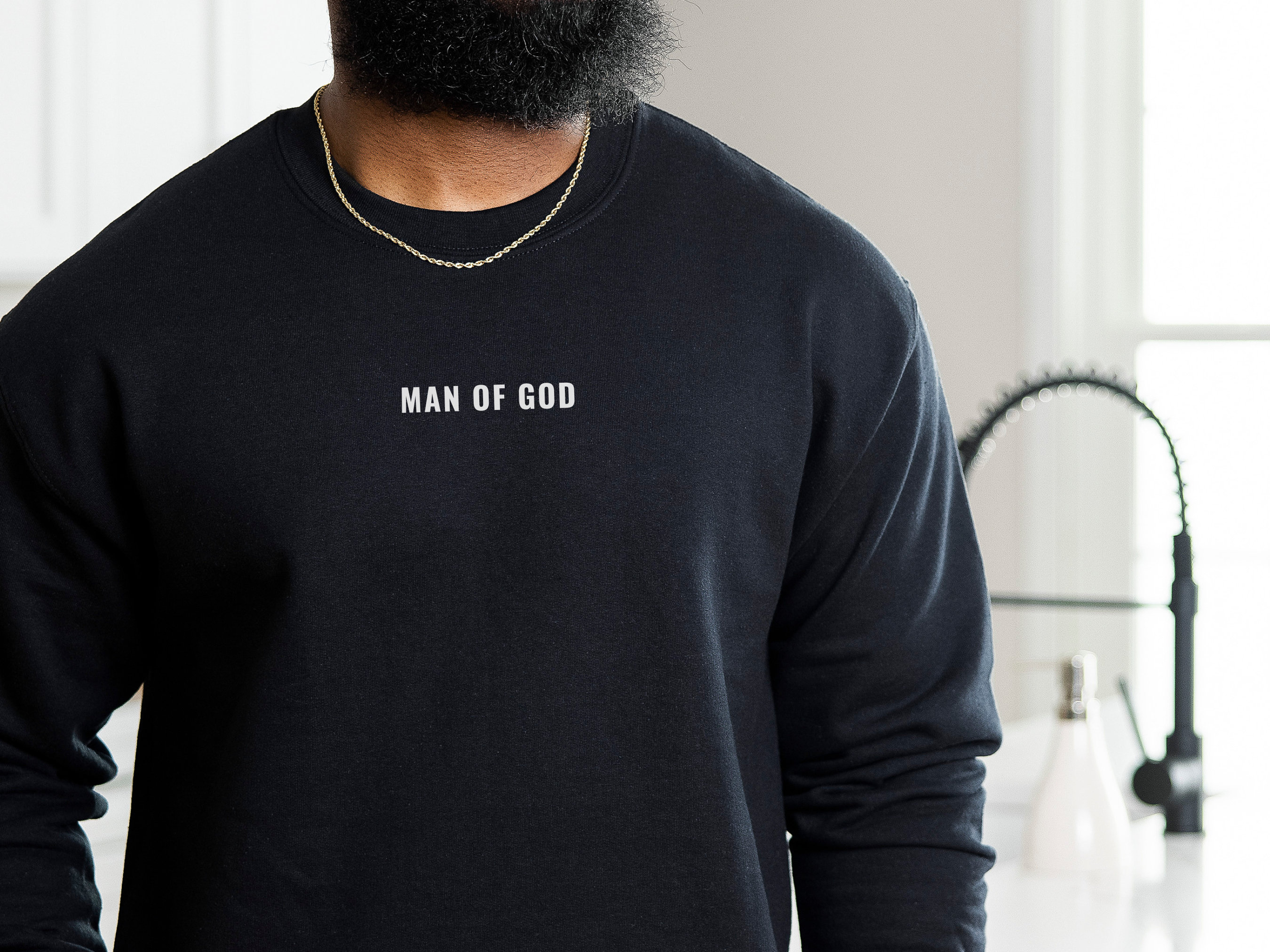 Man of God Embroidered Crewneck Sweatshirt | Embroidered Sweatshirt ...