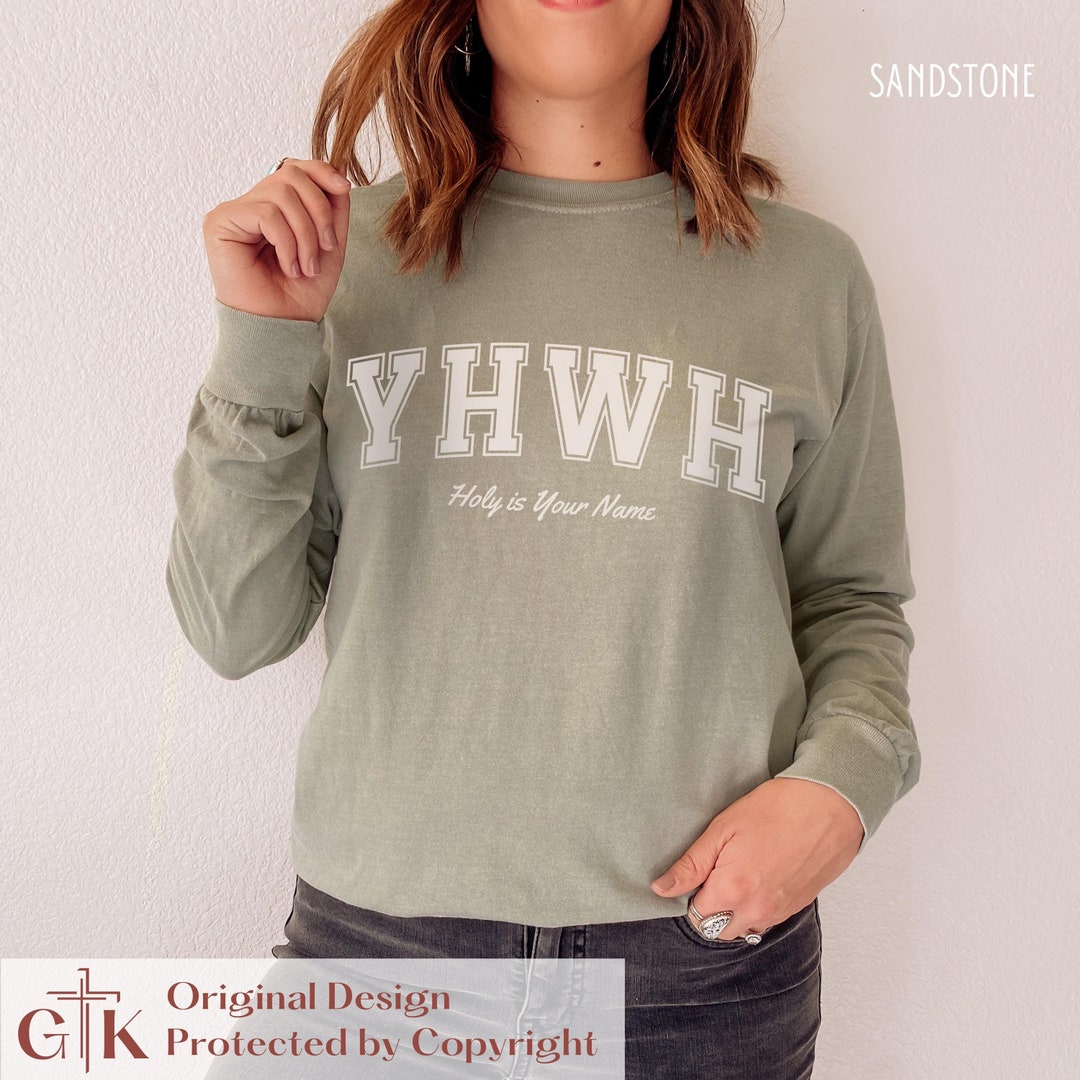 YHWH Shirt Varsity Font | Yahweh Shirt Christian | Long Sleeve YHWH ...