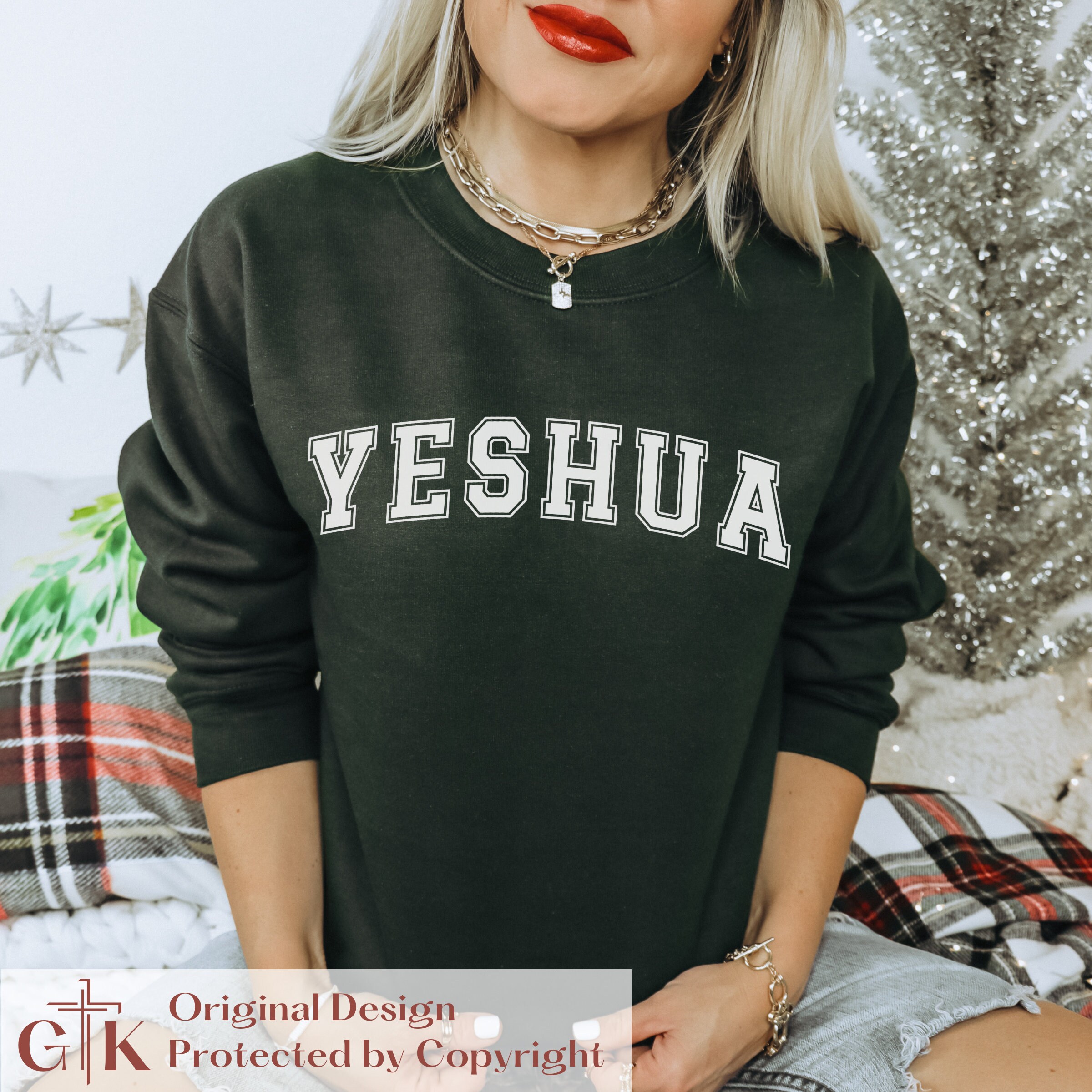 Yeshua Sweatshirt Jesus Yeshua Sweatshirts Varsity Font Yeshua Shirt ...