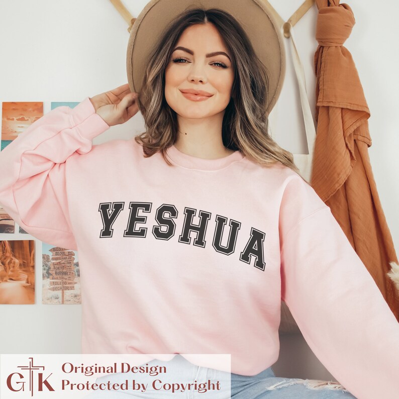 Yeshua Sweatshirt Jesus Yeshua Sweatshirts Varsity Font Yeshua Shirt ...
