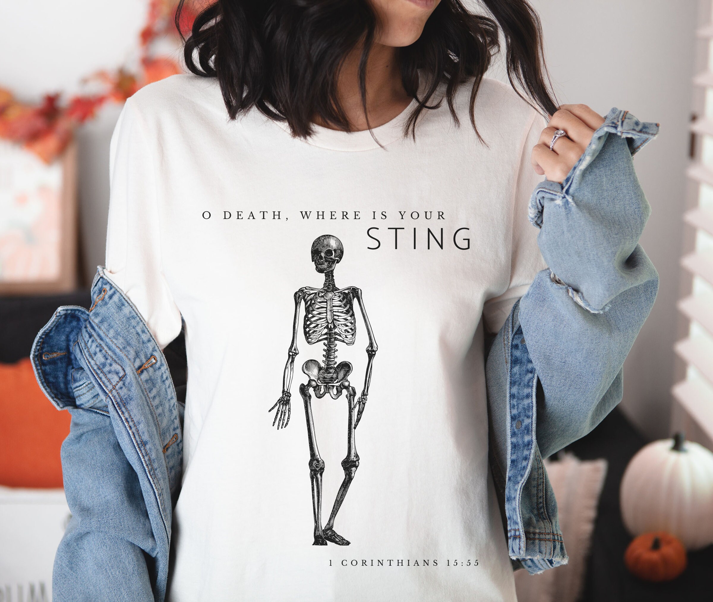O Death Where is Your Sting Christian Halloween Shirt Skeleton Tshir ...