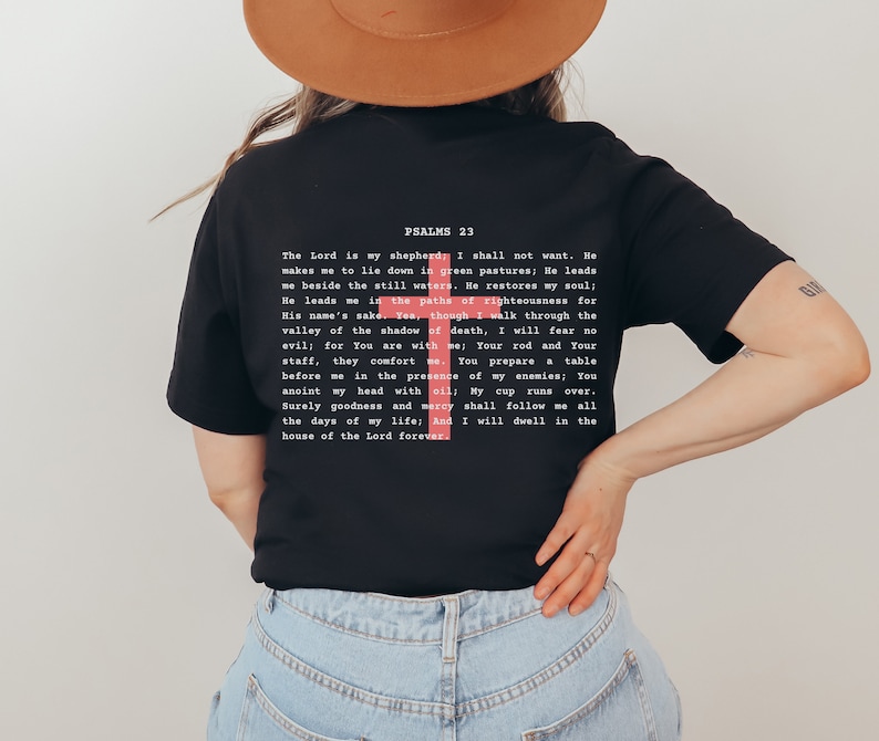 23rd Psalm Shirt | 23 Psalms Christians T Shirt | Psalms 23 He Restores ...