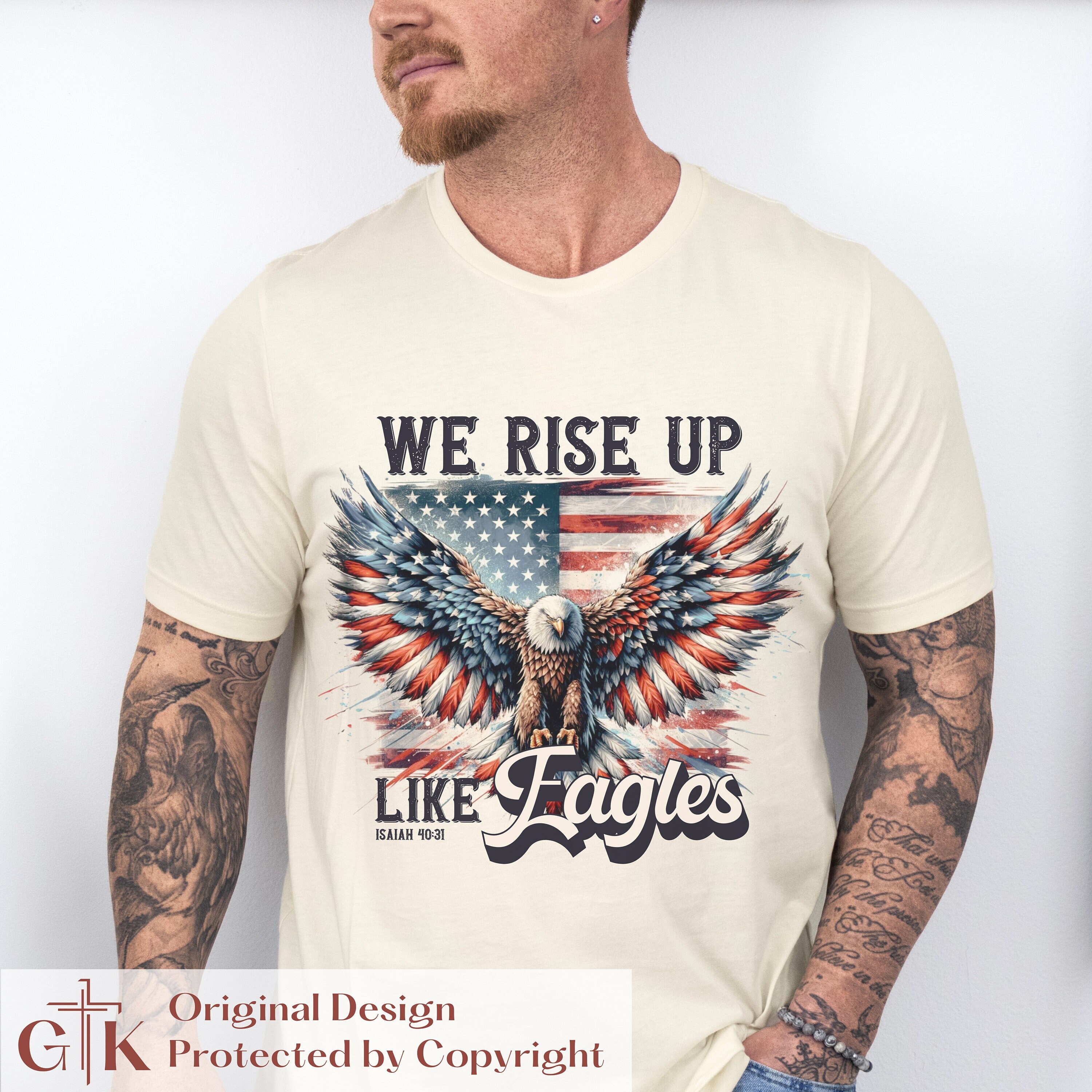 Isaiah 40 31 Shirt for Men Rise up Tshirt for Men Patriotic Isaiah ...