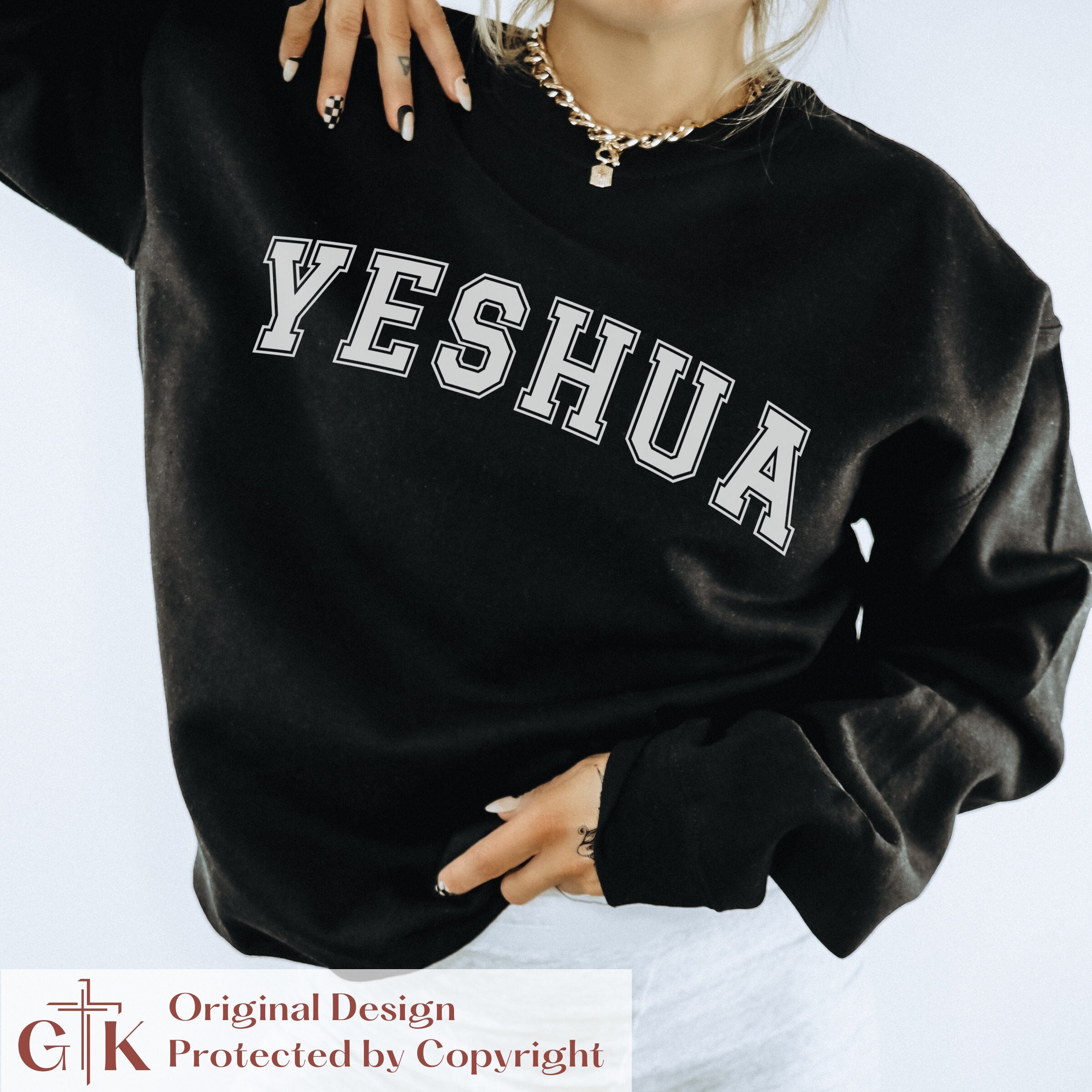 Yeshua Sweatshirt Jesus Yeshua Sweatshirts Varsity Font Yeshua Shirt ...