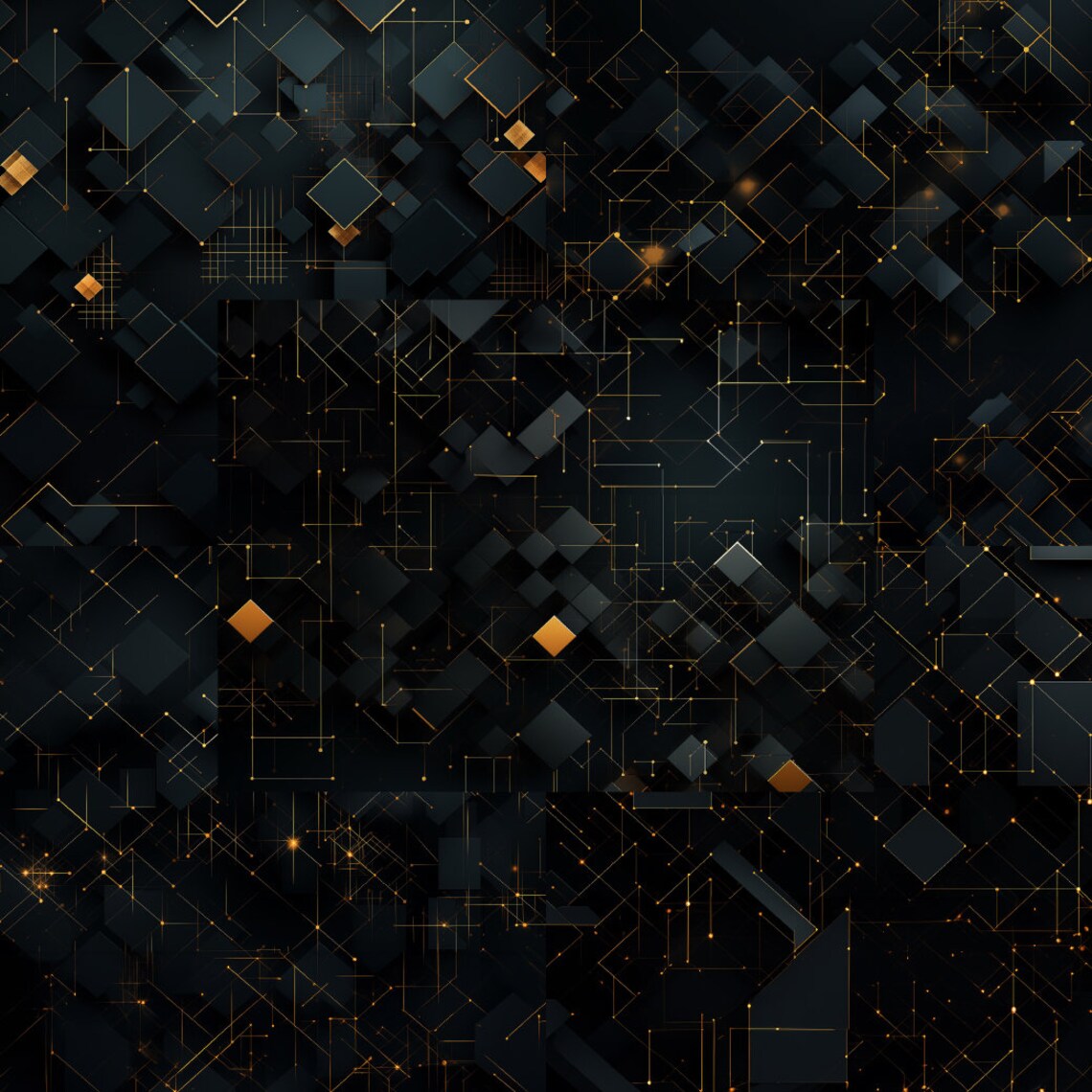 Digital Geometric Background, Black Square Wallpaper, Luxury Background ...