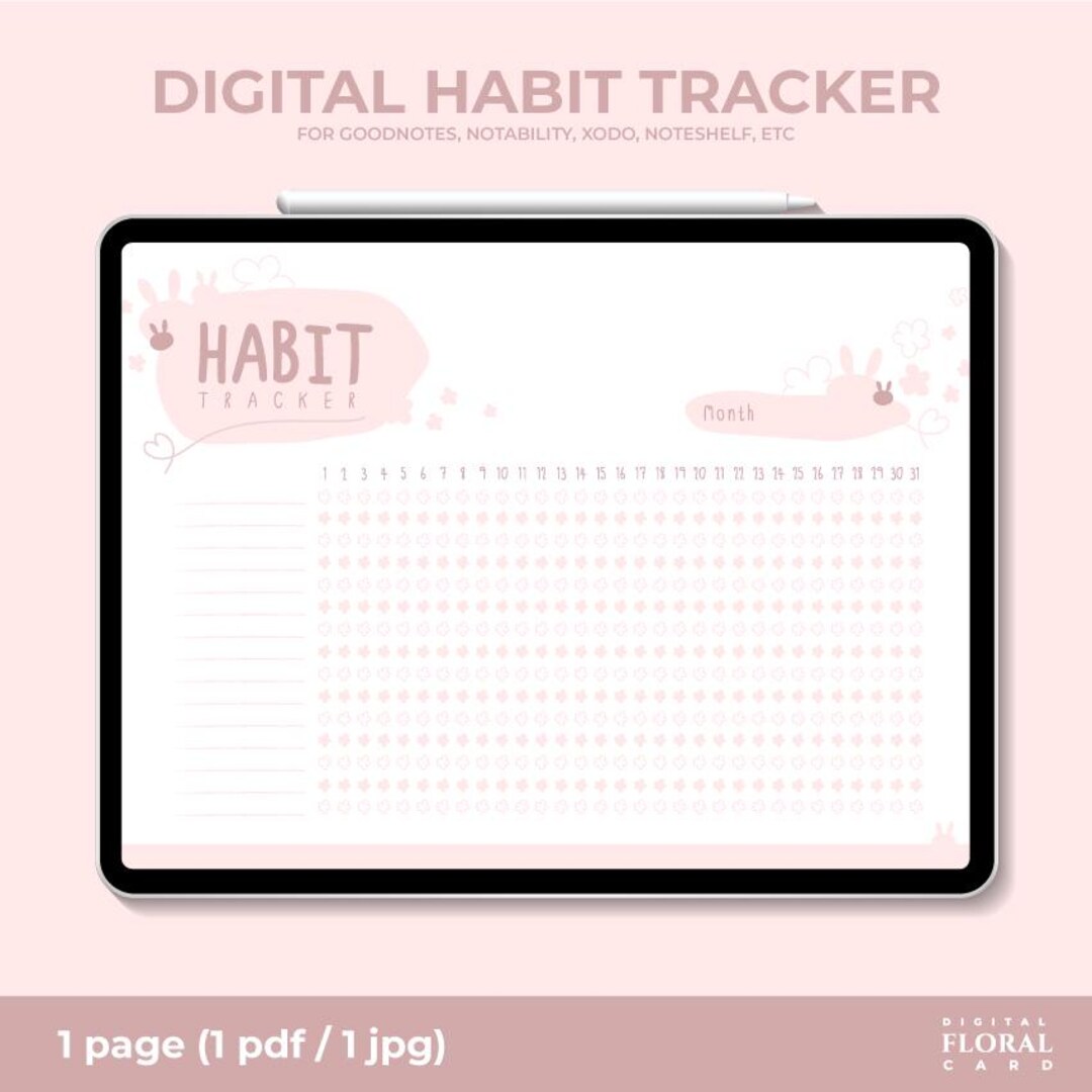 Habit Tracker iPad Goodnotes/notability Planner Daily Planner Template ...
