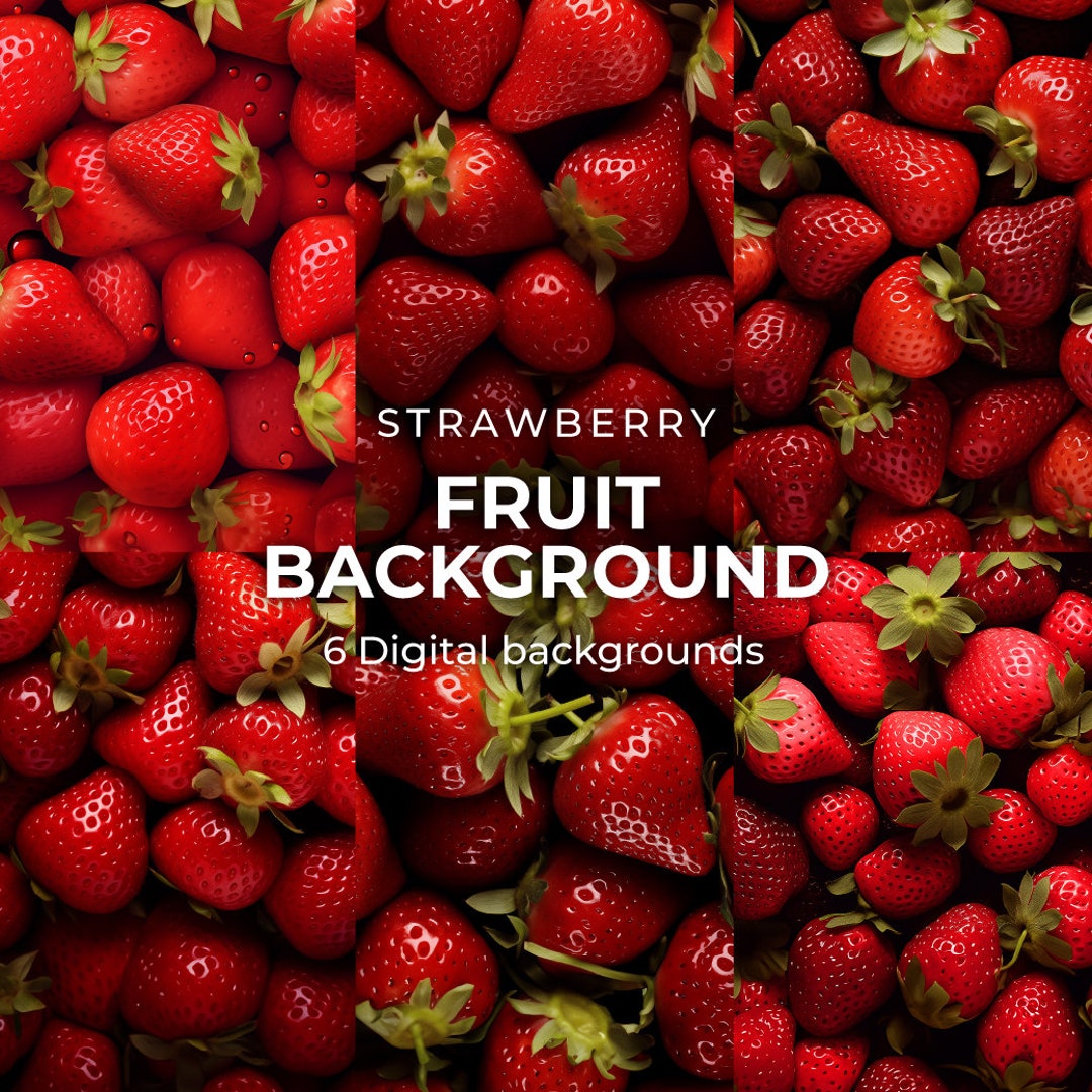 Strawberry Background, Red Fruit Wallpaper, Photo Background, Digital ...