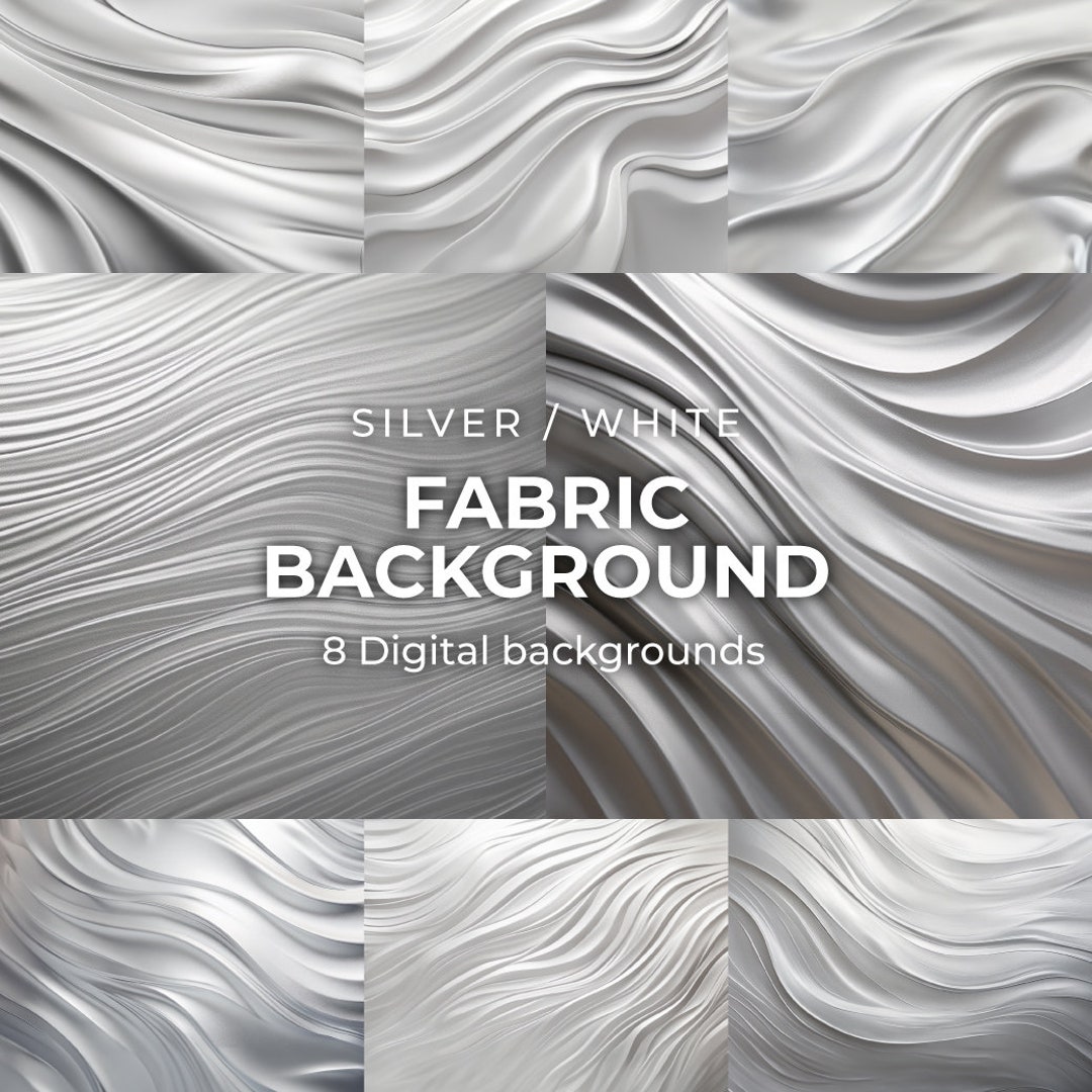 Silver Fabric Texture Background, Silk or Satin Wallpaper, White Fabric Background, Generativeai ...