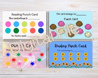 Rewards Punch Card for Classrooms or Parents DIGITAL FILES ONLY Candy ...