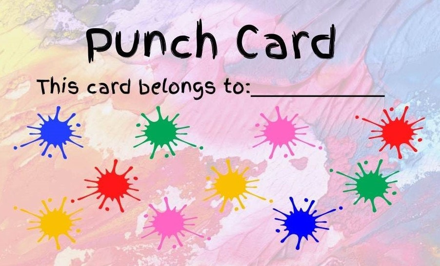 Rewards Punch Card for Classrooms or Parents DIGITAL FILES ONLY ...