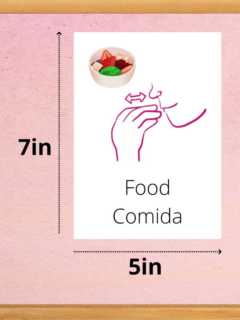 Baby First Words ASL Sign Language and Spanish Flashcards BUNDLE 5x7 - Etsy