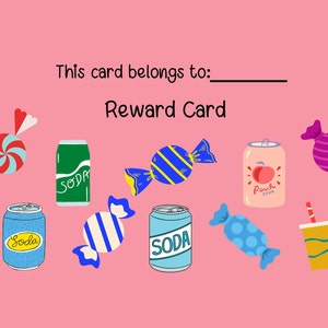 Rewards Punch Card for Classrooms or Parents DIGITAL FILES ONLY Candy ...