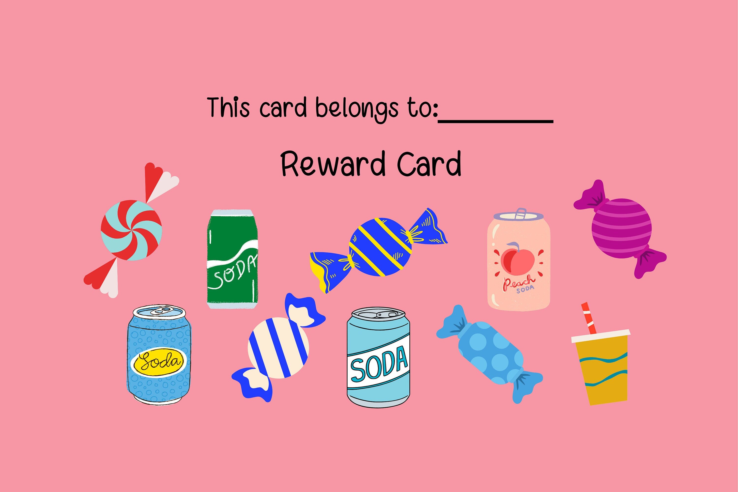 Rewards Punch Card for Classrooms or Parents DIGITAL FILES ONLY Candy ...