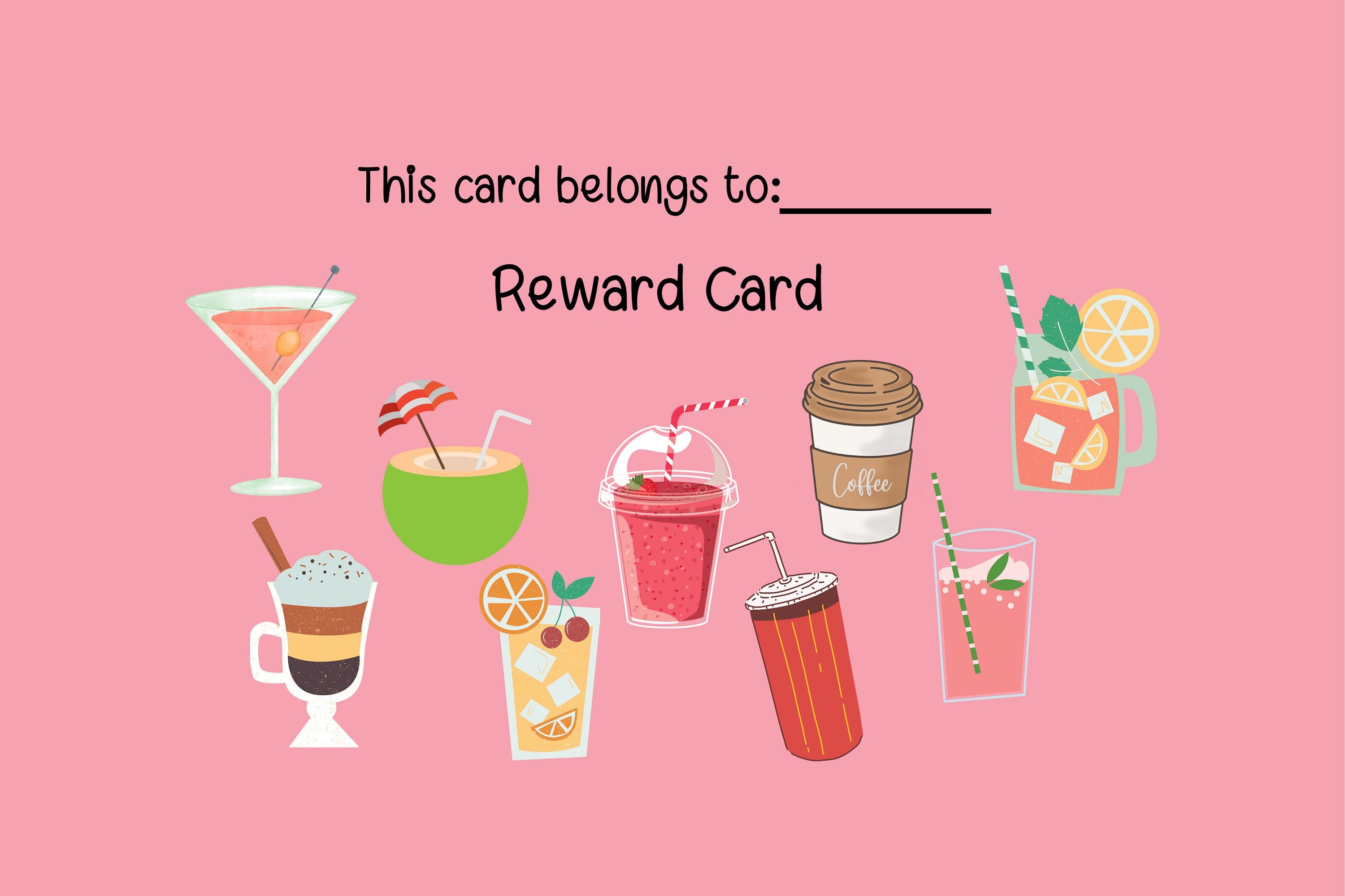 Rewards Punch Card for Classrooms or Parents DIGITAL FILES ONLY Candy ...