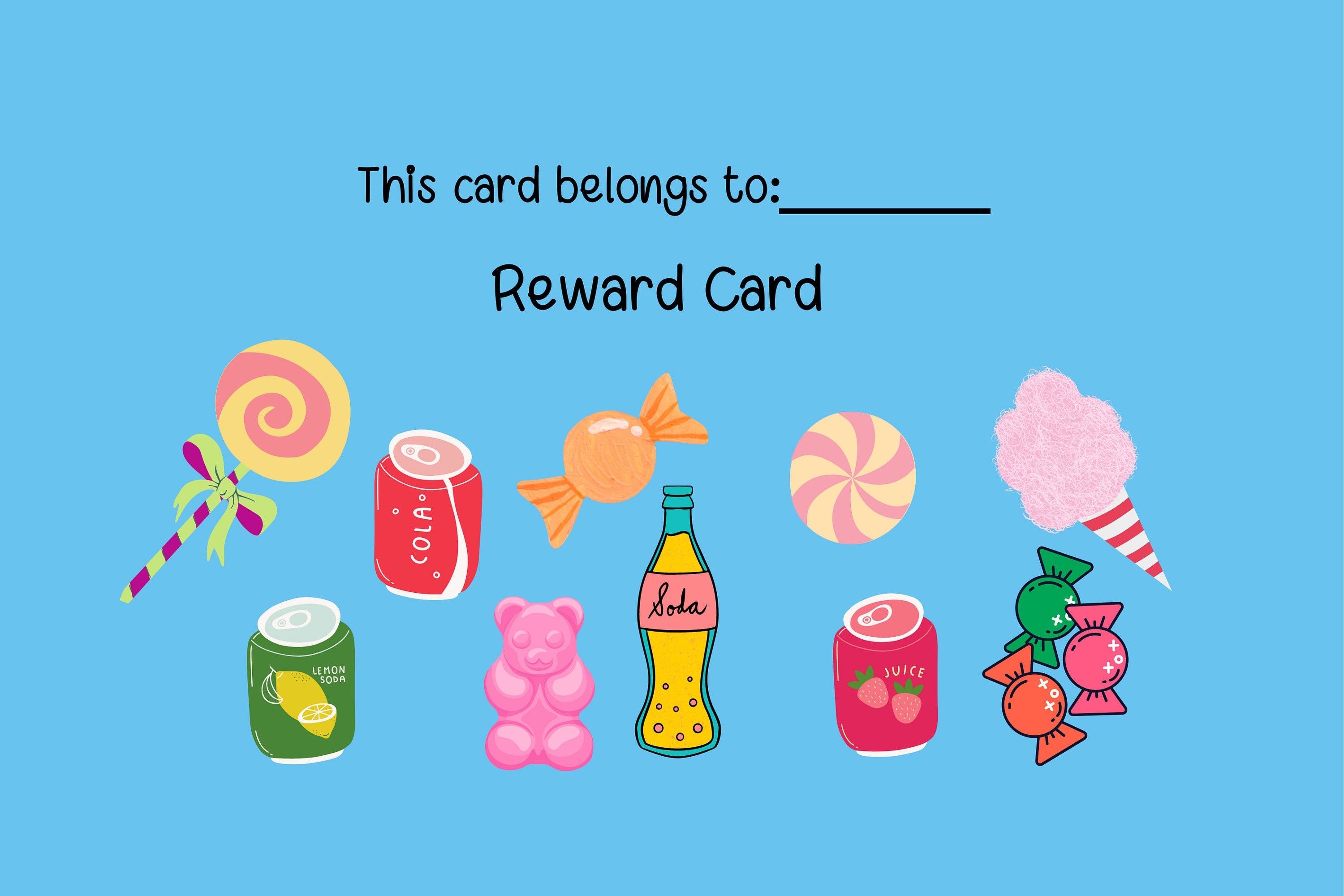 Rewards Punch Card for Classrooms or Parents DIGITAL FILES ONLY Candy ...
