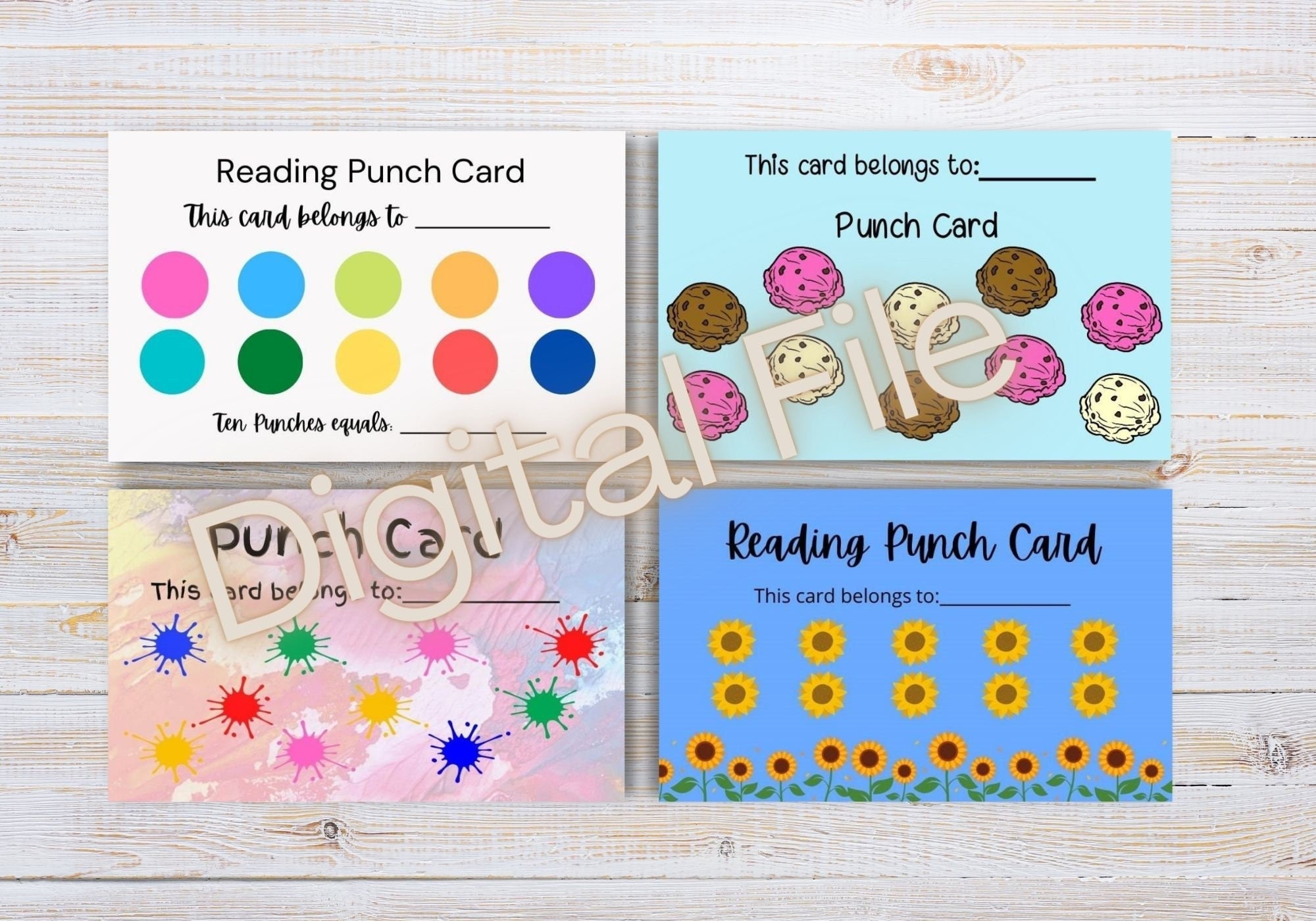 Rewards Punch Card for Classrooms or Parents DIGITAL FILES ONLY ...