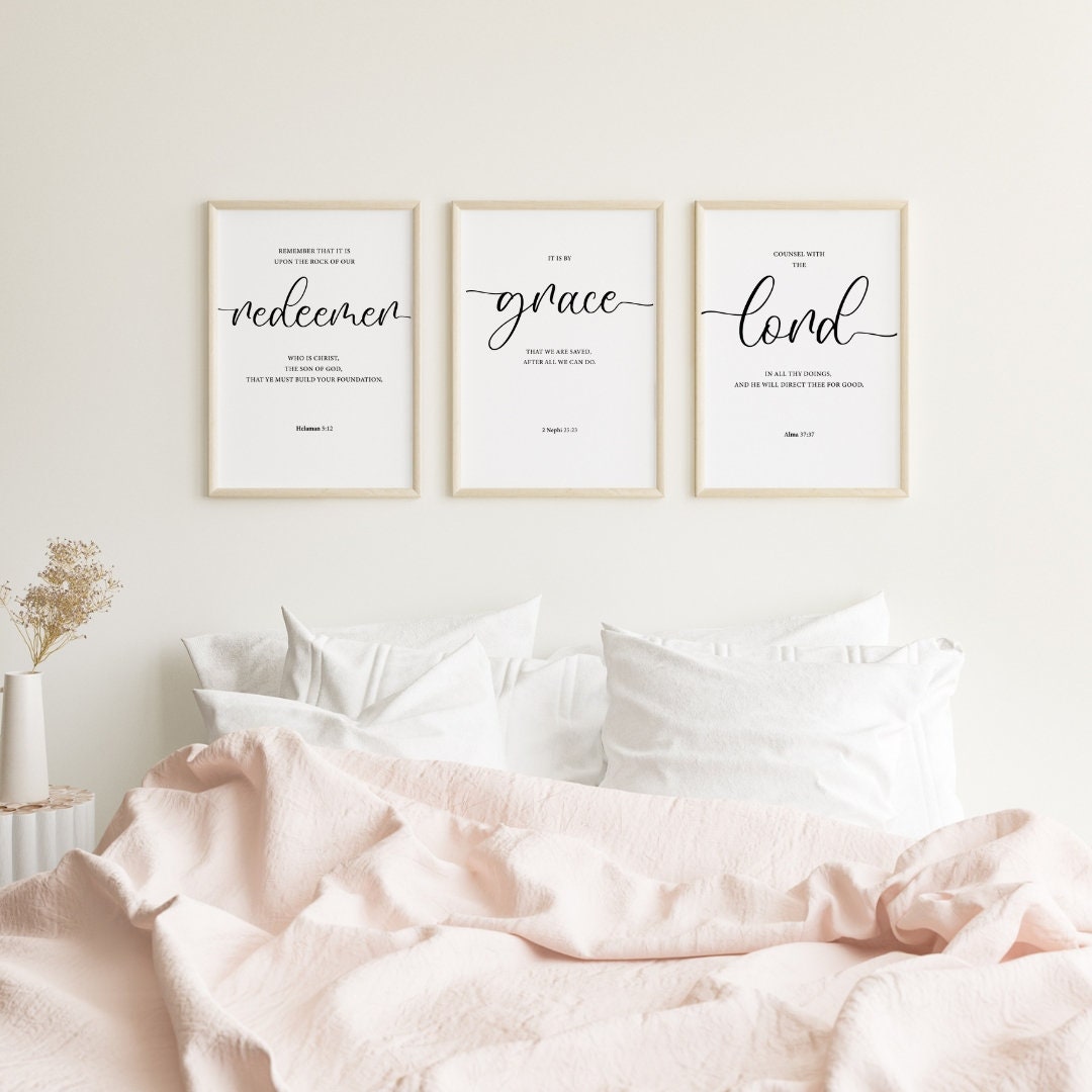 Mormon Home Decor Wall Art, Set of 3 Prints, 2 Nephi, Alma, Helaman ...
