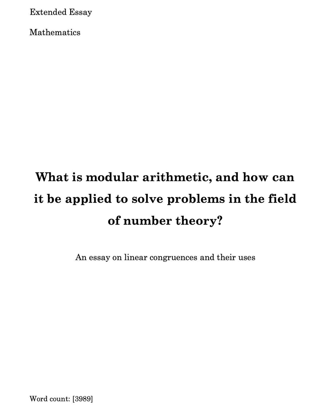 IB Mathematics Extended Essay Exemplar - Grade A - Etsy