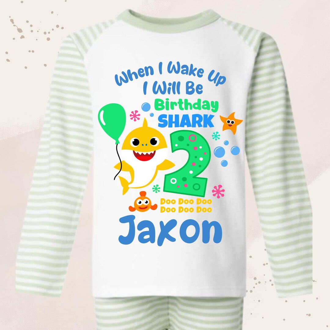 Personalised When I Wake up I Will Be Shark Birthday Pyjamas | Custom ...